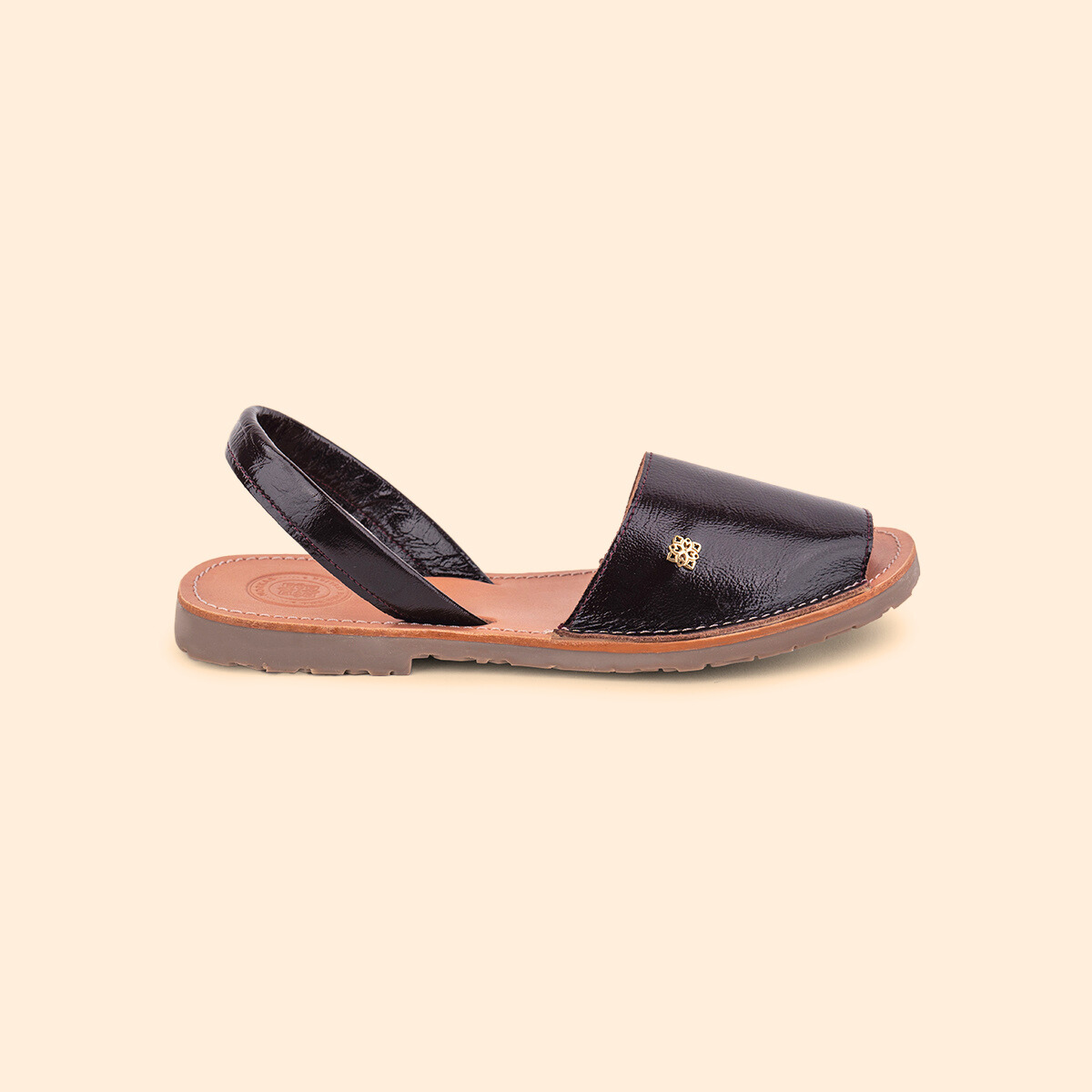Sandalia Andrea Chocolate Brillo