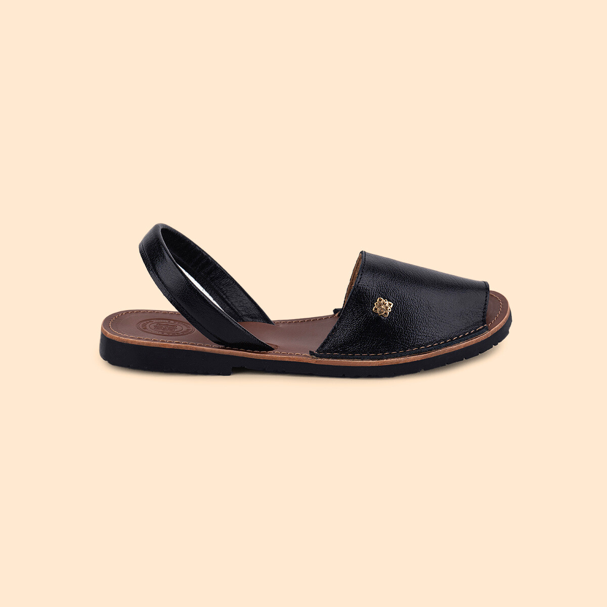 Sandalia Andrea Negro Brillo